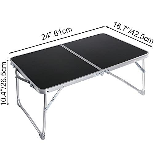 HOMEGG Foldable Lapdesk for Bed,Laptop Table with Foldable Legs, Breakfast Serving Bed Tray,Portable Mini Picnic Table,Folds in Half with Inner Storage Space