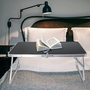 HOMEGG Foldable Lapdesk for Bed,Laptop Table with Foldable Legs, Breakfast Serving Bed Tray,Portable Mini Picnic Table,Folds in Half with Inner Storage Space