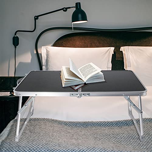 HOMEGG Foldable Lapdesk for Bed,Laptop Table with Foldable Legs, Breakfast Serving Bed Tray,Portable Mini Picnic Table,Folds in Half with Inner Storage Space