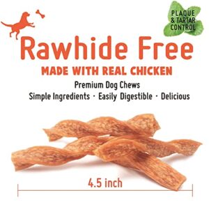 LuvChew Chicken Dog Chew Twist Sticks, Puffed Human Grade Chicken Dog Treat Sticks, Rawhide Alternative, Easy to Digest 10pcs/Pack