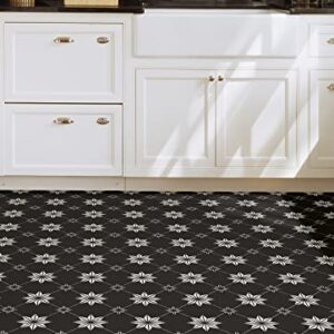 FloorPops Rigel Peel & Stick Floor Tiles, Black