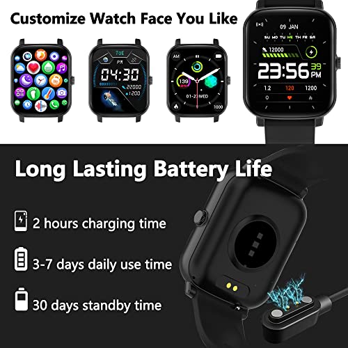 Smart Watch (Make/Receive Call), 1.7 inches Waterproof Smartwatch GPS Fitness Tracker with Heart Rate Monitor AI Voice Sleep Tracker Blood Oxygen Pedometer for Android Phones iPhone Samsung Women Men