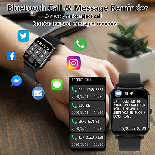 Smart Watch (Make/Receive Call), 1.7 inches Waterproof Smartwatch GPS Fitness Tracker with Heart Rate Monitor AI Voice Sleep Tracker Blood Oxygen Pedometer for Android Phones iPhone Samsung Women Men