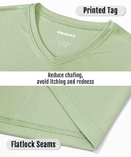 Boladeci Womens Swim Shirt Long Sleeve UPF 50+ Sun Protection Clothing V Neck SPF Shirts Quick Dry UV Tee Summer Tops T-Shirts Rash Guard for Women Light Green