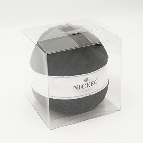 NICEEC 300g Soft Chenille Yarn Blanket Yarn Velvet Yarn for Knitting Fancy Yarn for Crochet Weaving DIY Craft Total Length 150m (164yds)_Black