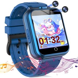 smart watch for kids girls boys, kids watches with dual cameras 24 learning games music video pedometer alarm calculator watches, gift for 3-10 years olds girls boys(blue)