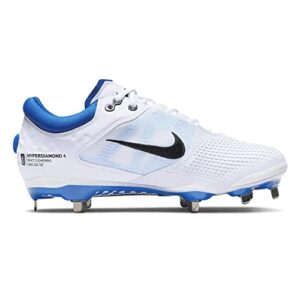 Nike Women's Hyperdiamond 4 Elite Softball Cleats (White/Black/Game Royal, us_Footwear_Size_System, Adult, Women, Numeric, Medium, Numeric_9)