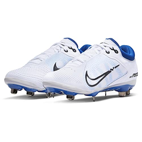 Nike Women's Hyperdiamond 4 Elite Softball Cleats (White/Black/Game Royal, us_Footwear_Size_System, Adult, Women, Numeric, Medium, Numeric_9)