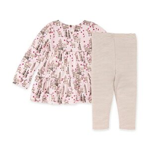 Burt's Bees Baby Baby Girls' Top and Pant Set, Tunic and Leggings Bundle, 100% Organic Cotton, Reindeer at Play, 3 Months