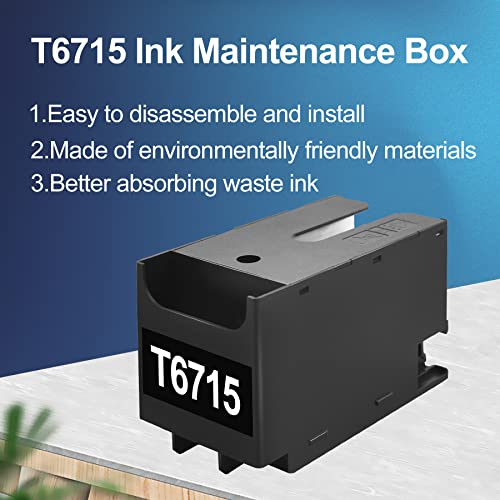 FIVCOR T6715 T6716 Ink Maintenance Box Replacement for Workforce Pro WF-4820 WF-4734 WF-C5790 WF-4740 WF-4730 WF-4830 WF-4720 WF-4834 WF-3820 WF-C5710 Printer