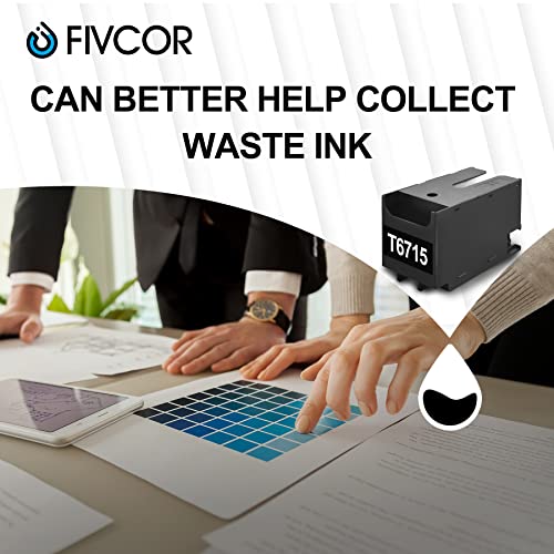 FIVCOR T6715 T6716 Ink Maintenance Box Replacement for Workforce Pro WF-4820 WF-4734 WF-C5790 WF-4740 WF-4730 WF-4830 WF-4720 WF-4834 WF-3820 WF-C5710 Printer