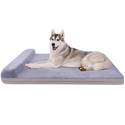 Dog Beds for Large Dogs Orthopedic Dog Bed Pillow Pet Bed Mat 39 inch Joint Relief Pet Sleeping Mattress, Non Slip Removable Washable Cover