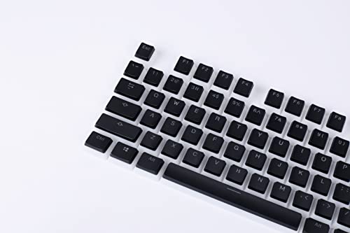 WANVISLIN Pudding Keycaps - Double Shot PBT Keycap Set with Translucent Layer, for Mechanical Keyboards, Full 104 Key Set -Black