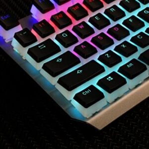 WANVISLIN Pudding Keycaps - Double Shot PBT Keycap Set with Translucent Layer, for Mechanical Keyboards, Full 104 Key Set -Black