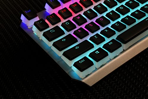 WANVISLIN Pudding Keycaps - Double Shot PBT Keycap Set with Translucent Layer, for Mechanical Keyboards, Full 104 Key Set -Black