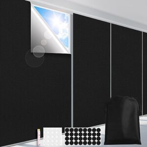 fadoty 100% blackout curtains for bedroom 118" x 57" portable blackout shades no drill travel blackout blinds sunblock window cover black out curtains for nursery dorm room windows