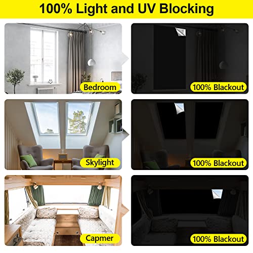 FADOTY 100% Blackout Curtains for Bedroom 118" x 57" Portable Blackout Shades No Drill Travel Blackout Blinds Sunblock Window Cover Black Out Curtains for Nursery Dorm Room Windows