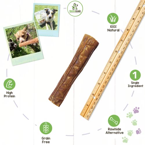 Nature Gnaws Beef Jerky Stuffed Rolls for Dogs - Single Ingredient Beef Gullet Chew Treats - Simple Natural Delicious Dog Chews - Training Reward - 5 Inch - 6 Count