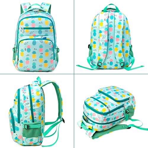 BLUEFAIRY Pinapple Girls Backpack for Kids Bookbag Teens Girls Elementary School Bags Lightweight Waterproof Bag for Child