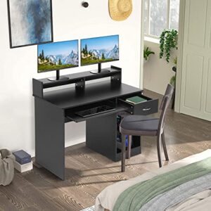 PayLessHere Office Desk, Computer Desk with Drawers Keyboard Tray 43" Study Writing Desks for Home with Storage Shelves, Desks & Workstations