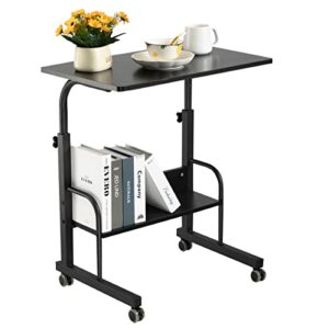 siducal rolling laptop cart, portable laptop desk, computer desk on wheels adjustable height, mobile laptop desk, rolling computer cart, rolling tv cart, small portable desk for laptop, 23.6'' black