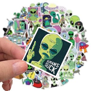 100 PCS Alien Stickers for Water Bottles,Reusable Kids Stickers, Waterproof Vinyl Stickers, Stickers for Toddlers Teen Girls Kids Woman Computer Skateboard Laptop Kids Party Favors Sticker Toddler Travel Toys (Alien)