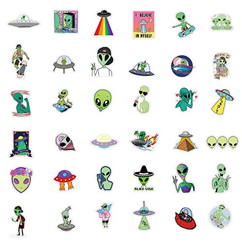 100 PCS Alien Stickers for Water Bottles,Reusable Kids Stickers, Waterproof Vinyl Stickers, Stickers for Toddlers Teen Girls Kids Woman Computer Skateboard Laptop Kids Party Favors Sticker Toddler Travel Toys (Alien)