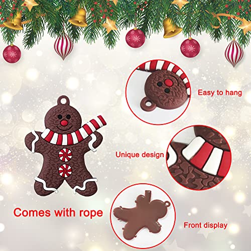 12pcs Christmas Ornaments Cute Snowman Xmas Tree Decorations Santa Claus Plastic Figurines Ornaments with Sugar Cookie House for Christmas Tree Hanging Party Ornaments DIY Decor 3 Inch Tall