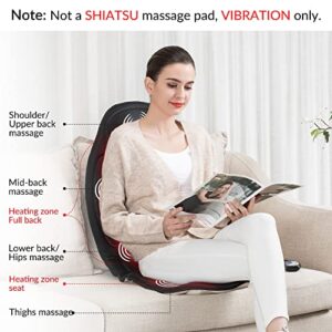 Snailax Chair Massager, Back Massager with Heat, 5 Vibration Massage Nodes, Massage Chair Pad, Seat Chusion, Gifts for Men