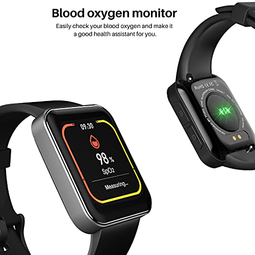 TOZO S1 Smart Watch Bluetooth 5.0 Activity Tracker with Heart Rate Monitor Sleep Monitor Pedometer and Calorie Counter IPX8 Waterproof 1.54-inch Touchscreen Compatible with iPhone & Android Phones