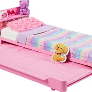 Barbie My First Barbie Doll House Furniture, Bedtime Playset with Trundle Bed, Plush Puppy & Accessories, Toys for Little Kids, 13.5-inch Scale