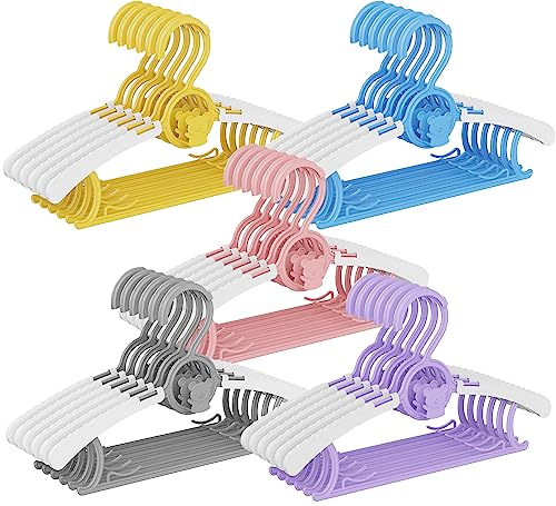 30 Pack Baby Hangers for Nursery Closet, Kids Baby Clothes Hangers Space Saving Adjustable Non-Slip Toddler Infant Clothes Hangers with Windproof Buckles for Baby Childrens Newborn Gifts, 11-14"