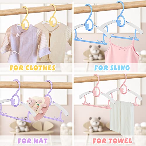 30 Pack Baby Hangers for Nursery Closet, Kids Baby Clothes Hangers Space Saving Adjustable Non-Slip Toddler Infant Clothes Hangers with Windproof Buckles for Baby Childrens Newborn Gifts, 11-14"