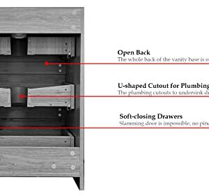 Angeles 84" FREESTANDING Bath Vanity with Double Reinforced Acrylic Sinks Nature Oak-AV