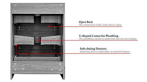 Angeles 84" FREESTANDING Bath Vanity with Double Reinforced Acrylic Sinks Nature Oak-AV