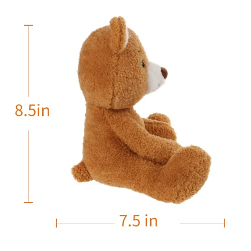 Apricot Lamb Toys Plush Velvet Teddy Bear Stuffed Animal Soft Cuddly Perfect for Child (Brown Bear,8.5 Inches)