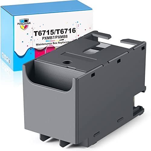 Poschink T6715 T6176 Ink Maintenance Box for Workforce Pro WF-4730 WF-4740 WF-4734 WF-4830 WF-4720 WF-4820 WF-3820 EC-4020 EC-4030 EC-4040 WF-C5710 WF-C5790 WF-C5210 WF-C5290 Printers T671500/T671600