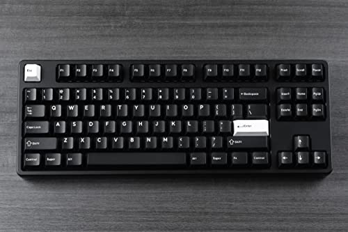 DROP DCX White-on-Black Keycap Set, Doubleshot ABS, Cherry MX Style Keyboard Compatible with 60%, 65%, 75%, TKL, WKL, Full-Size, 1800 layouts and More (White-on-Black)