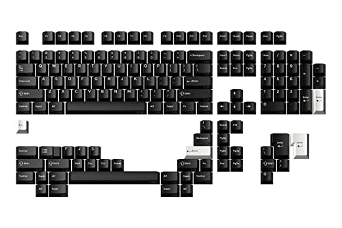 DROP DCX White-on-Black Keycap Set, Doubleshot ABS, Cherry MX Style Keyboard Compatible with 60%, 65%, 75%, TKL, WKL, Full-Size, 1800 layouts and More (White-on-Black)