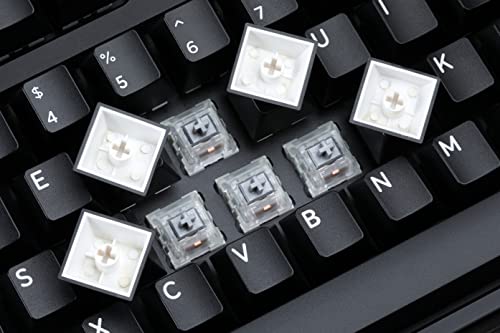 DROP DCX White-on-Black Keycap Set, Doubleshot ABS, Cherry MX Style Keyboard Compatible with 60%, 65%, 75%, TKL, WKL, Full-Size, 1800 layouts and More (White-on-Black)