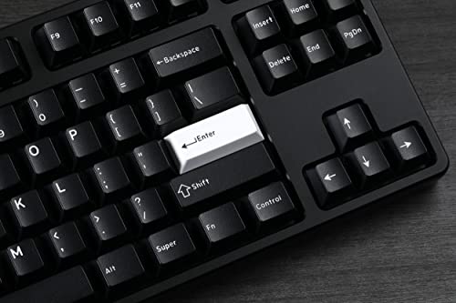 DROP DCX White-on-Black Keycap Set, Doubleshot ABS, Cherry MX Style Keyboard Compatible with 60%, 65%, 75%, TKL, WKL, Full-Size, 1800 layouts and More (White-on-Black)