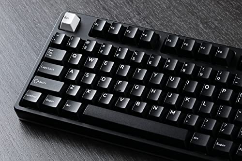 DROP DCX White-on-Black Keycap Set, Doubleshot ABS, Cherry MX Style Keyboard Compatible with 60%, 65%, 75%, TKL, WKL, Full-Size, 1800 layouts and More (White-on-Black)