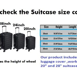 FABULWAY 2PCS Clear PVC Suitcase Cover Protectors Transparent Luggage Cover Waterproof Wheeled Suitcase Dust Cover Dustproof Travel Luggage Sleeve Protector (20"+28")