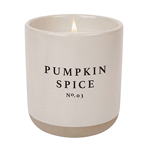 Sweet Water Decor Pumpkin Spice Soy Candle | Pumpkin, Cloves, Buttercream, Cinnamon, Smoke Embers, and Vanilla Scented Candles for Home | 12oz Cream Stoneware Jar, 60+ Hour Burn Time, Made in the USA