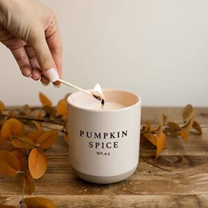 Sweet Water Decor Pumpkin Spice Soy Candle | Pumpkin, Cloves, Buttercream, Cinnamon, Smoke Embers, and Vanilla Scented Candles for Home | 12oz Cream Stoneware Jar, 60+ Hour Burn Time, Made in the USA