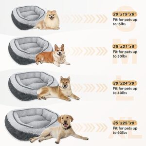 SIWA MARY Dog Beds for Small Medium Large Dogs & Cats. Durable Washable Pet Bed, Orthopedic Dog Sofa Bed, Luxury Wide Side Fancy Design, Soft Calming Sleeping Warming Puppy Bed, Non-Slip Bottom