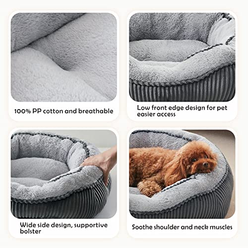 SIWA MARY Dog Beds for Small Medium Large Dogs & Cats. Durable Washable Pet Bed, Orthopedic Dog Sofa Bed, Luxury Wide Side Fancy Design, Soft Calming Sleeping Warming Puppy Bed, Non-Slip Bottom