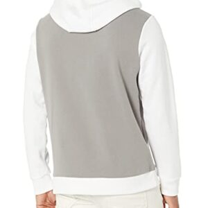 Karl Lagerfeld Paris Men's Soft Color Block Hoodie, Grey/White, Medium