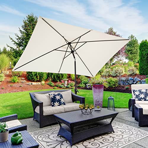 Pure Garden 50-LG1277 Rectangular Patio Umbrella, Beige