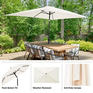 Pure Garden 50-LG1277 Rectangular Patio Umbrella, Beige